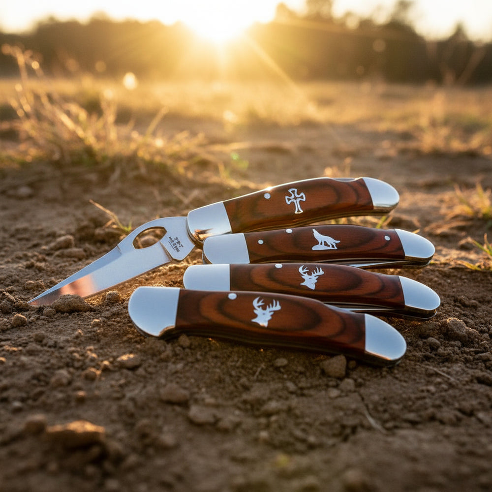 Quality knives with hand sawn sterling silver inlay designs – Silver ...